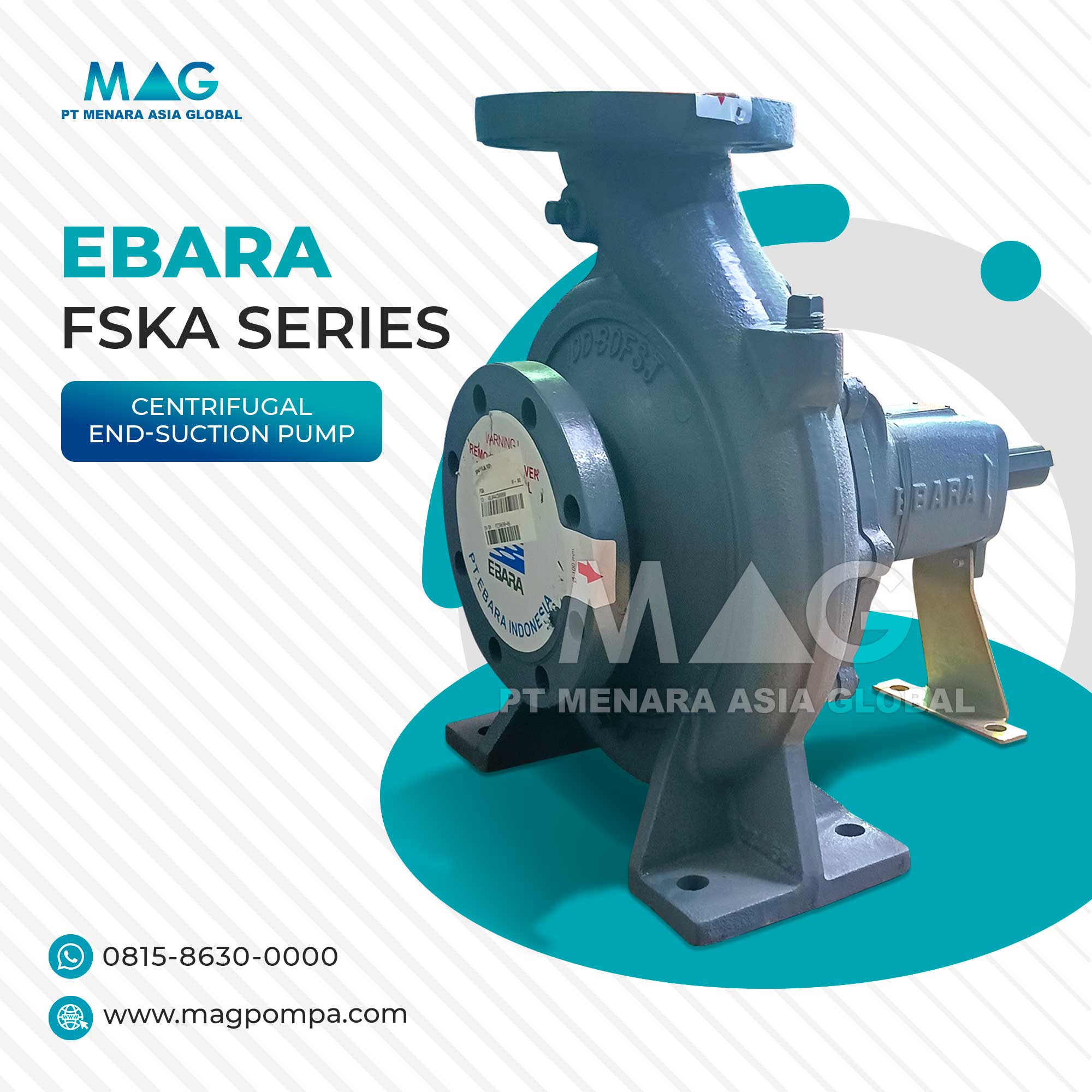 Pompa Transfer Air Bersih Ebara 125x100 FSKA, 15kw, 1500 RPM
